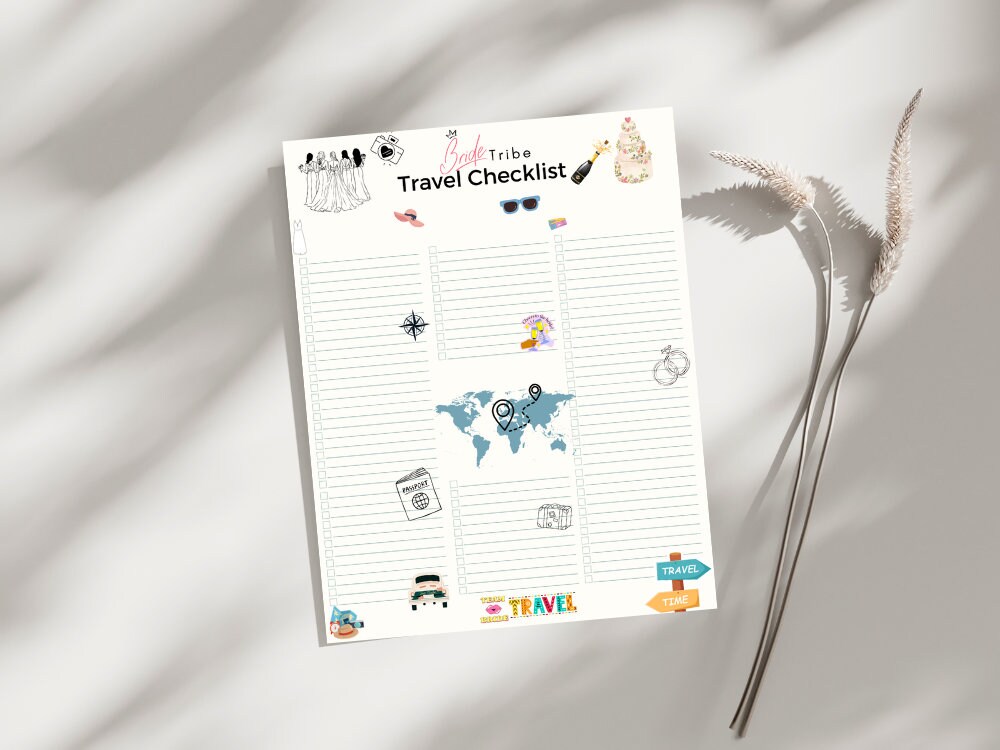 Bride Tribe / Bachelorette Packing Companion | Global Travel Checklist ...