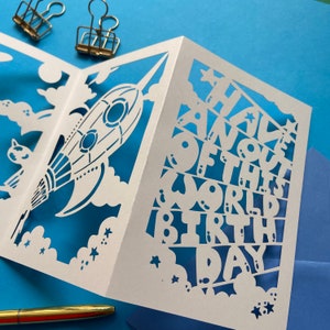 3D Birthday Card Men Birthday Card Spaceship Birthday Card - Etsy