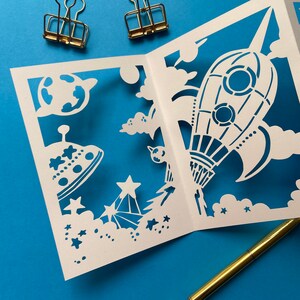 3D Birthday Card Men Birthday Card Spaceship Birthday Card - Etsy