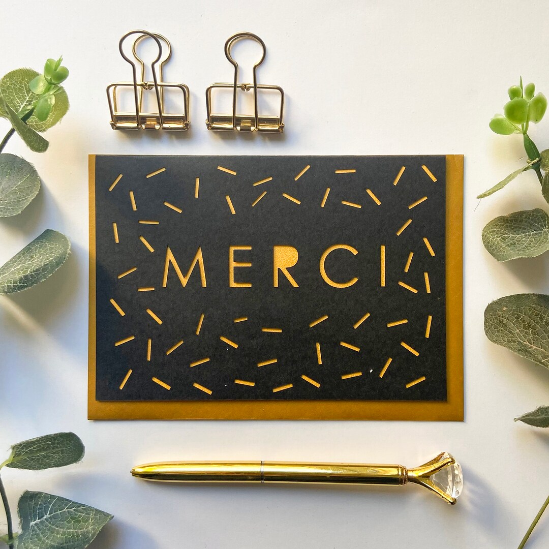 Merci Card French Thank You Card Thank You Cards Thank You - Etsy