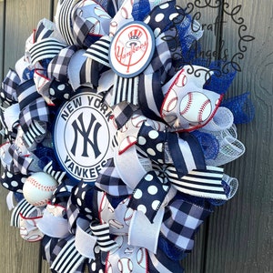 Yankees, NY Yankees, New York Yankees Mesh Wreath, MLB Decorations ...
