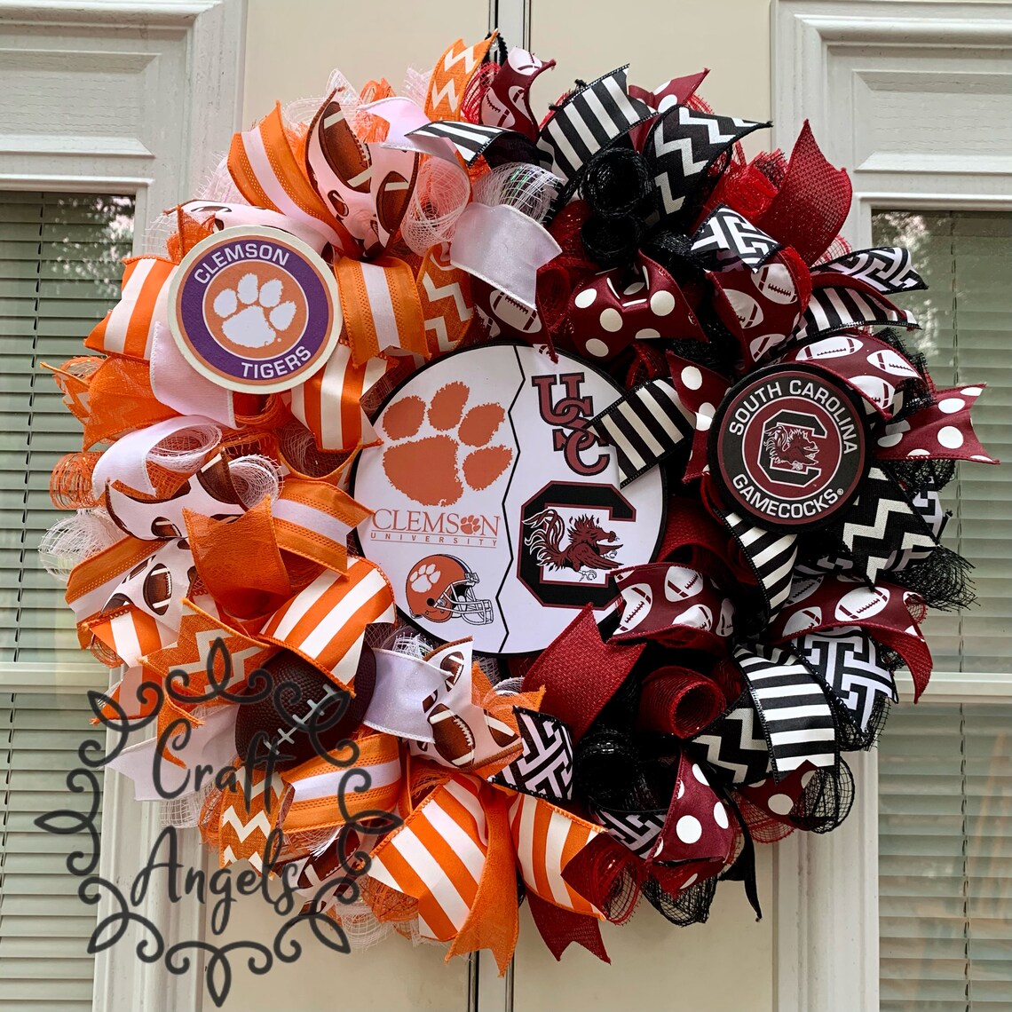 Clemson wreath gamecocks Wreath Clemson tigers Wreath House | Etsy