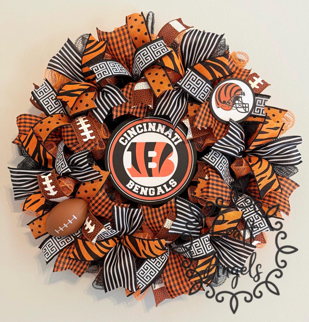 Cincinnati Bengals Wreath, Bengals Door Hanger, Bengals Wreath ...