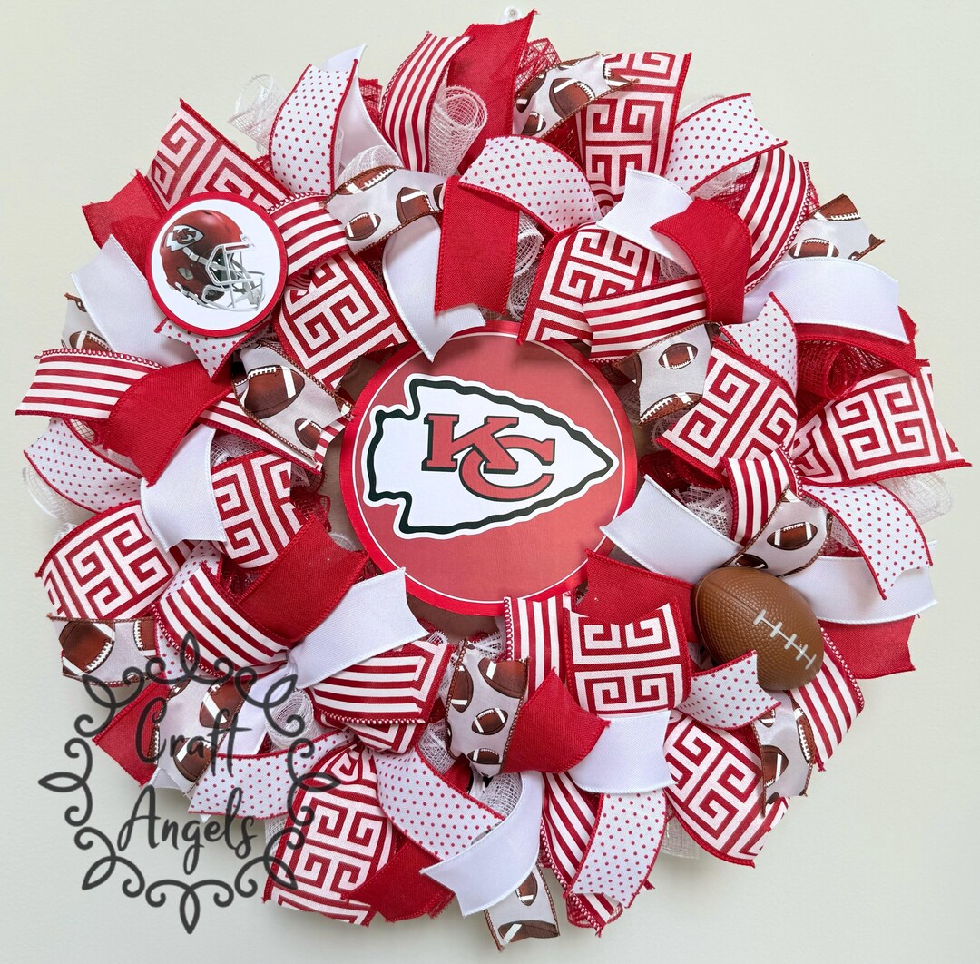 Kansas City Chiefs Wreath, Chiefs Football Wreath, Kansas City ...