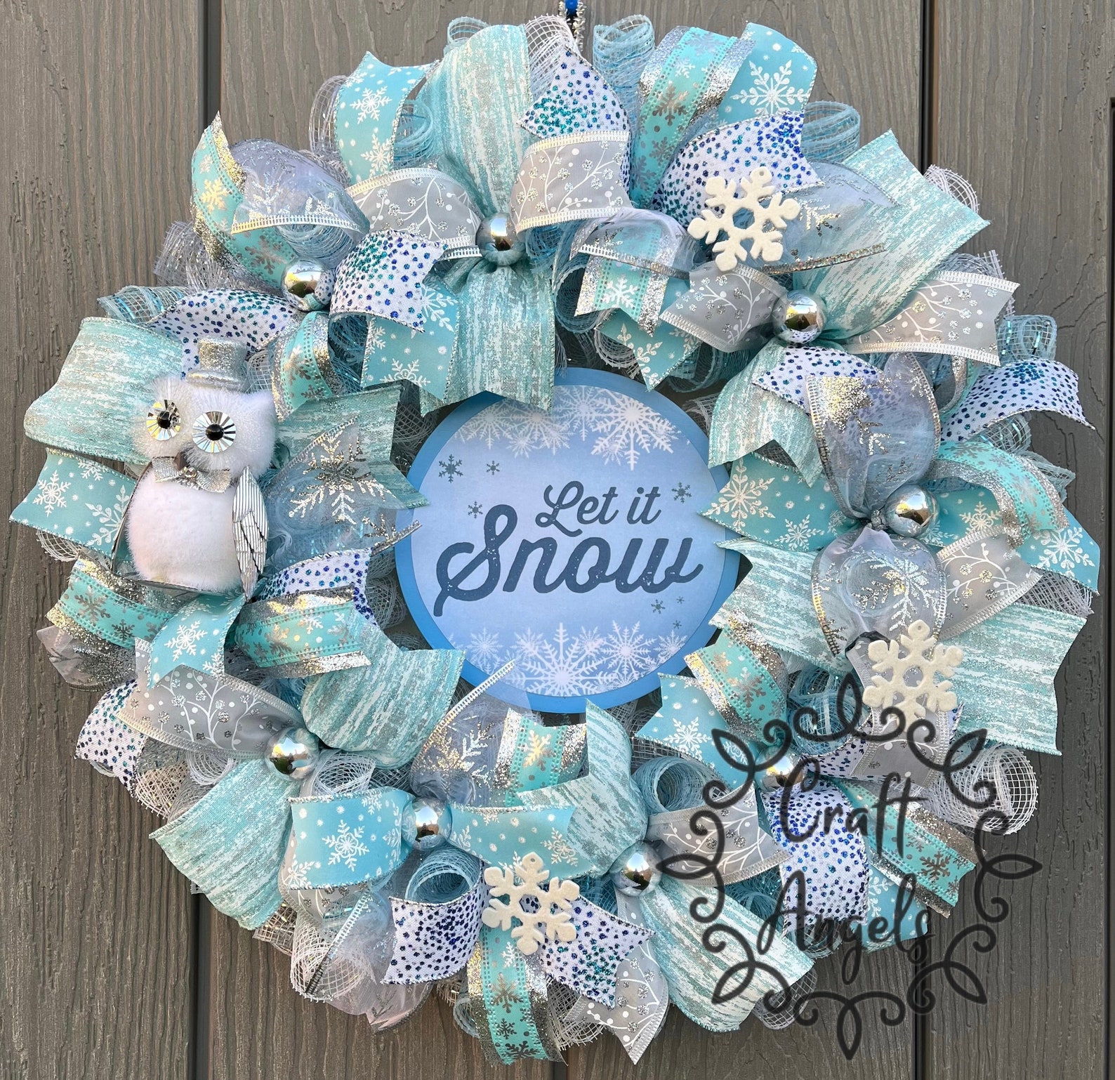 Christmas Wreath Owl Wreath Christmas Decor Merry - Etsy