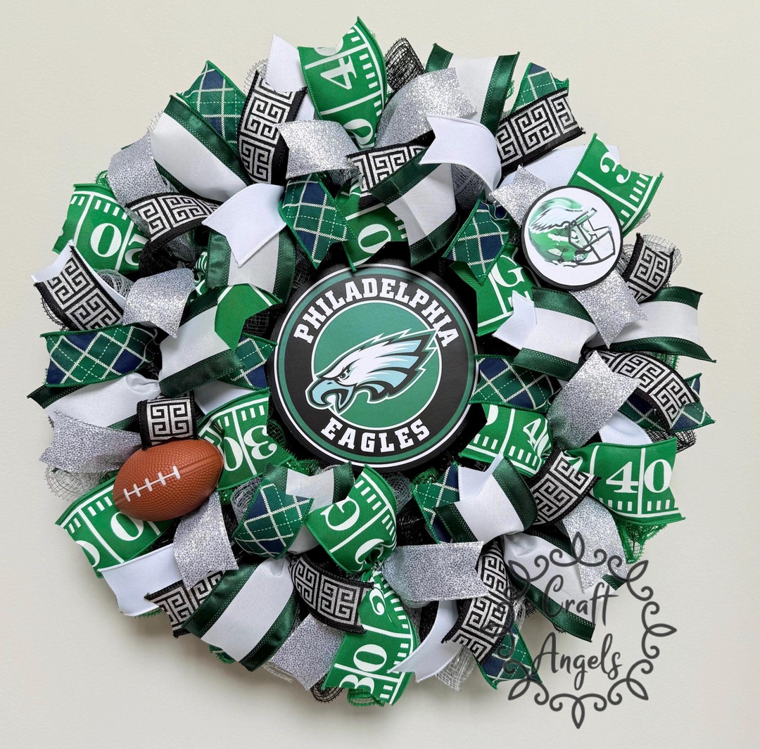 Eagles Wreath, Philadelphia Eagles Wreath, NFL Wreath, Deco Mesh Wreath ...