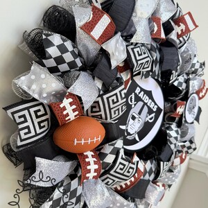 Las Vegas Raiders Wreath, LA Raiders Mesh Wreath, NFL Wreath, Raiders ...