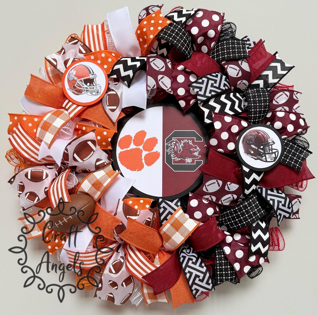 Clemson Wreath, Gamecocks Wreath, Clemson Tigers Wreath, House Divided ...