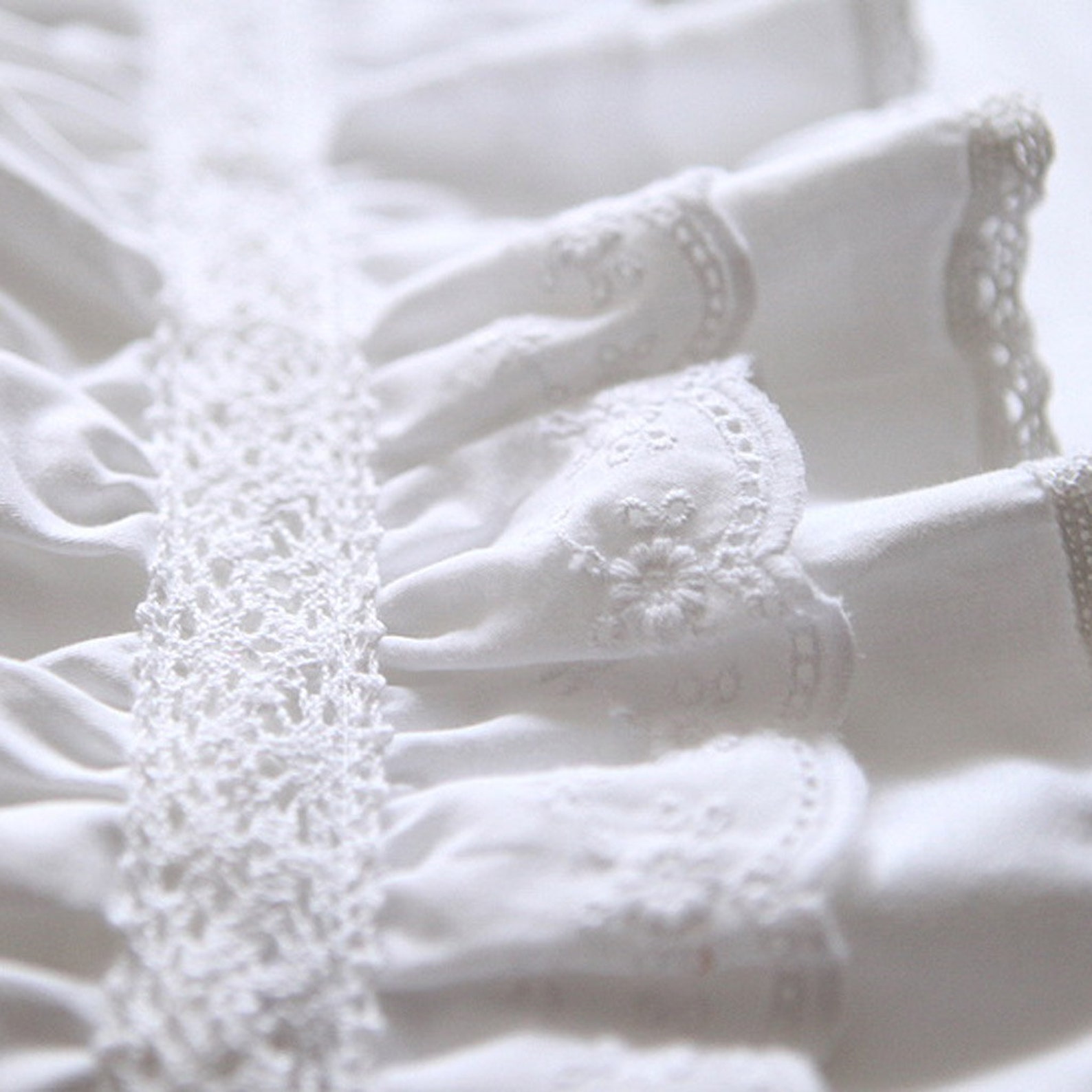 White Ruffle Ruched Crochet Eyelet Lace Luxury Shabby Cotton - Etsy Canada