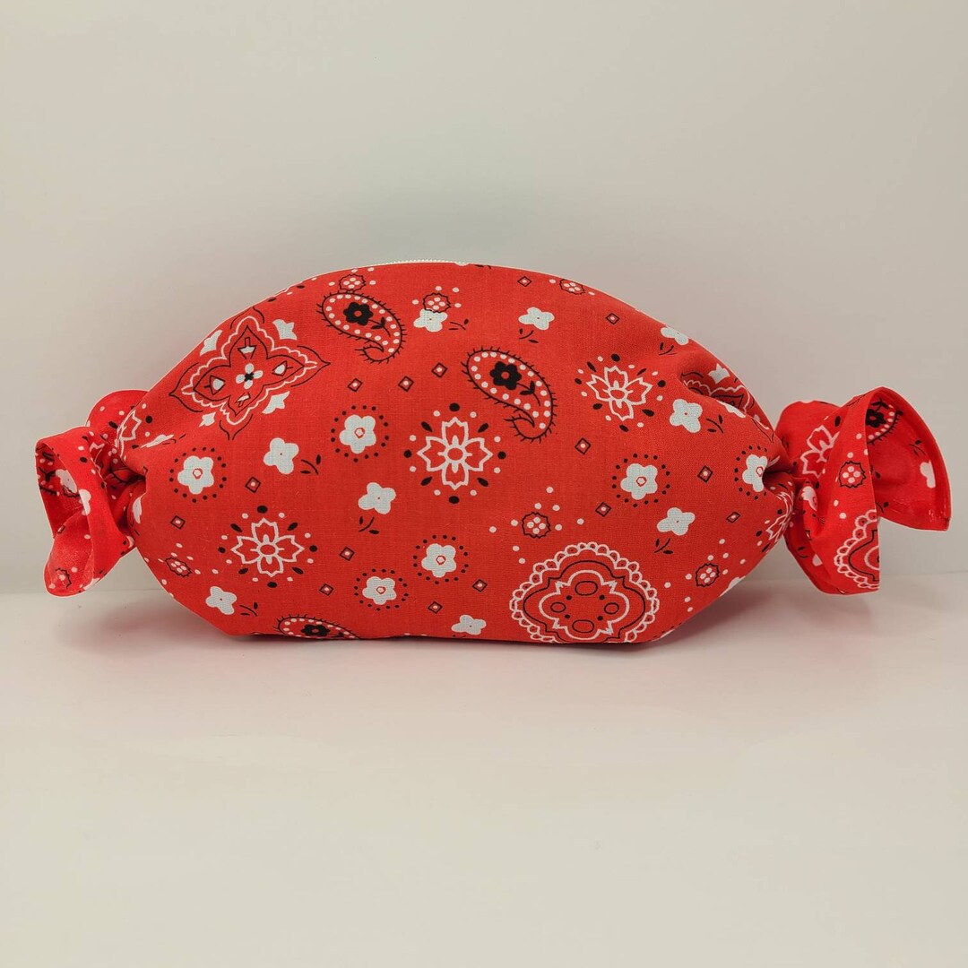 Red Bandana Cosmetic Bag - Etsy