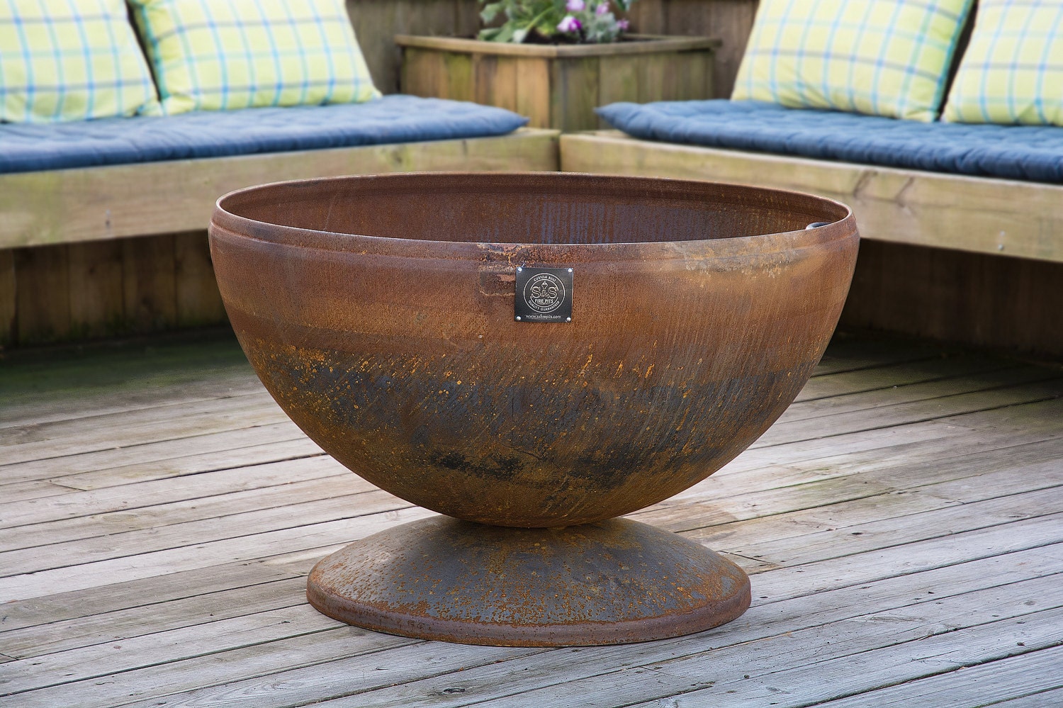 41” Hemisphere Fire Pit on Flanged Base - Etsy