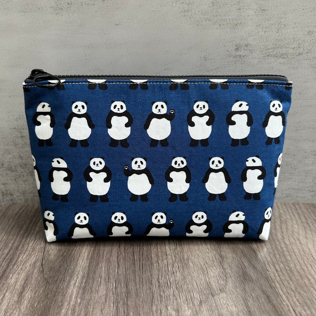 Kawaii Panda Makeup Bag, Handmade Japanese Panda Fabric Zipper Pouch ...