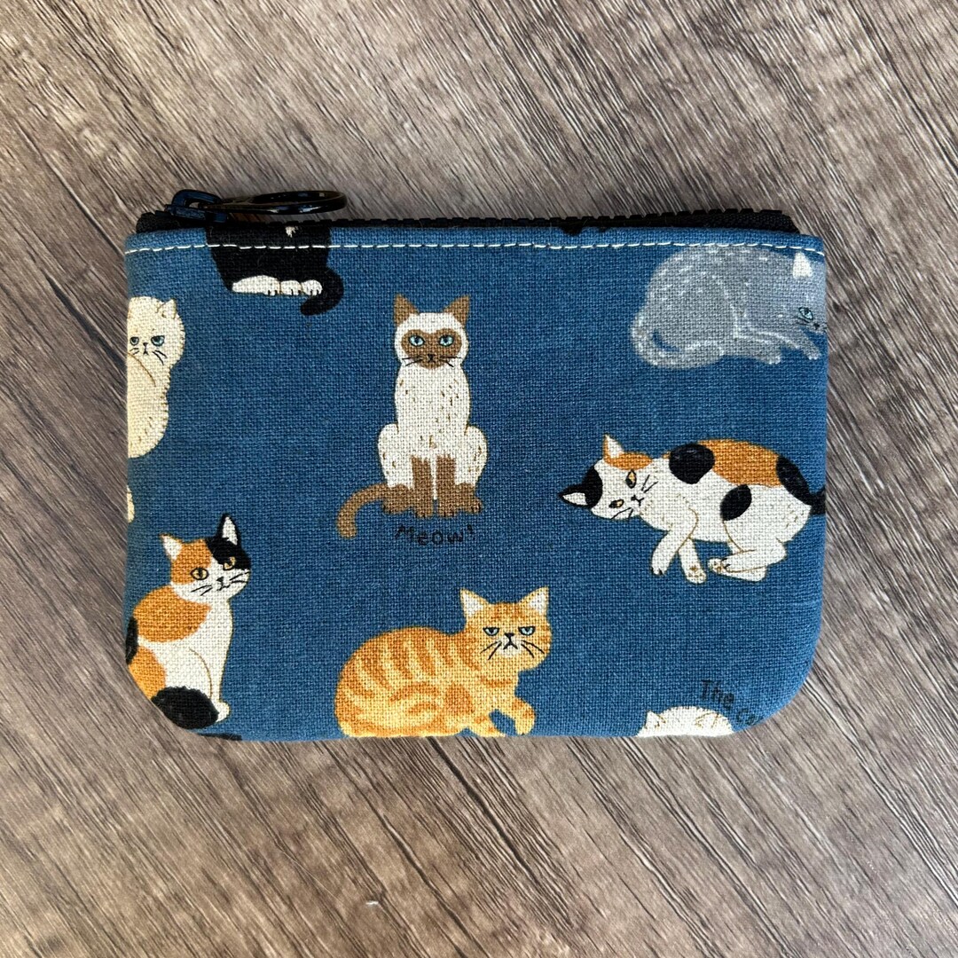 Handmade Japanese Cats Coin Purse: Kawaii Fabric Mini Pouch - Etsy
