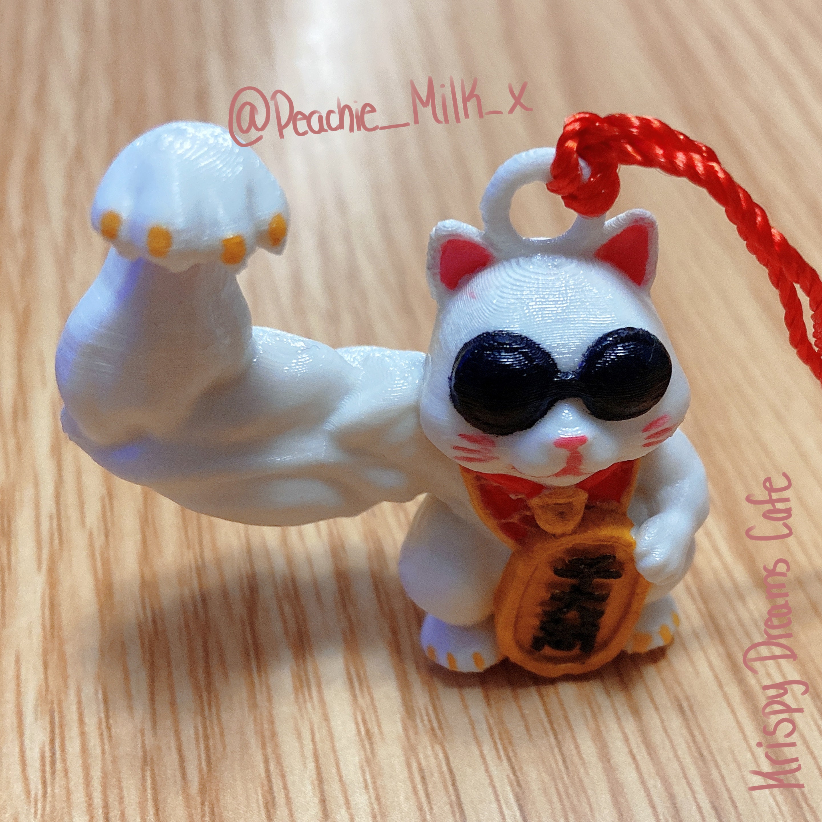 Lucky Cat Buff Muscular White or Gold Handmade Made to Order Lunar New ...