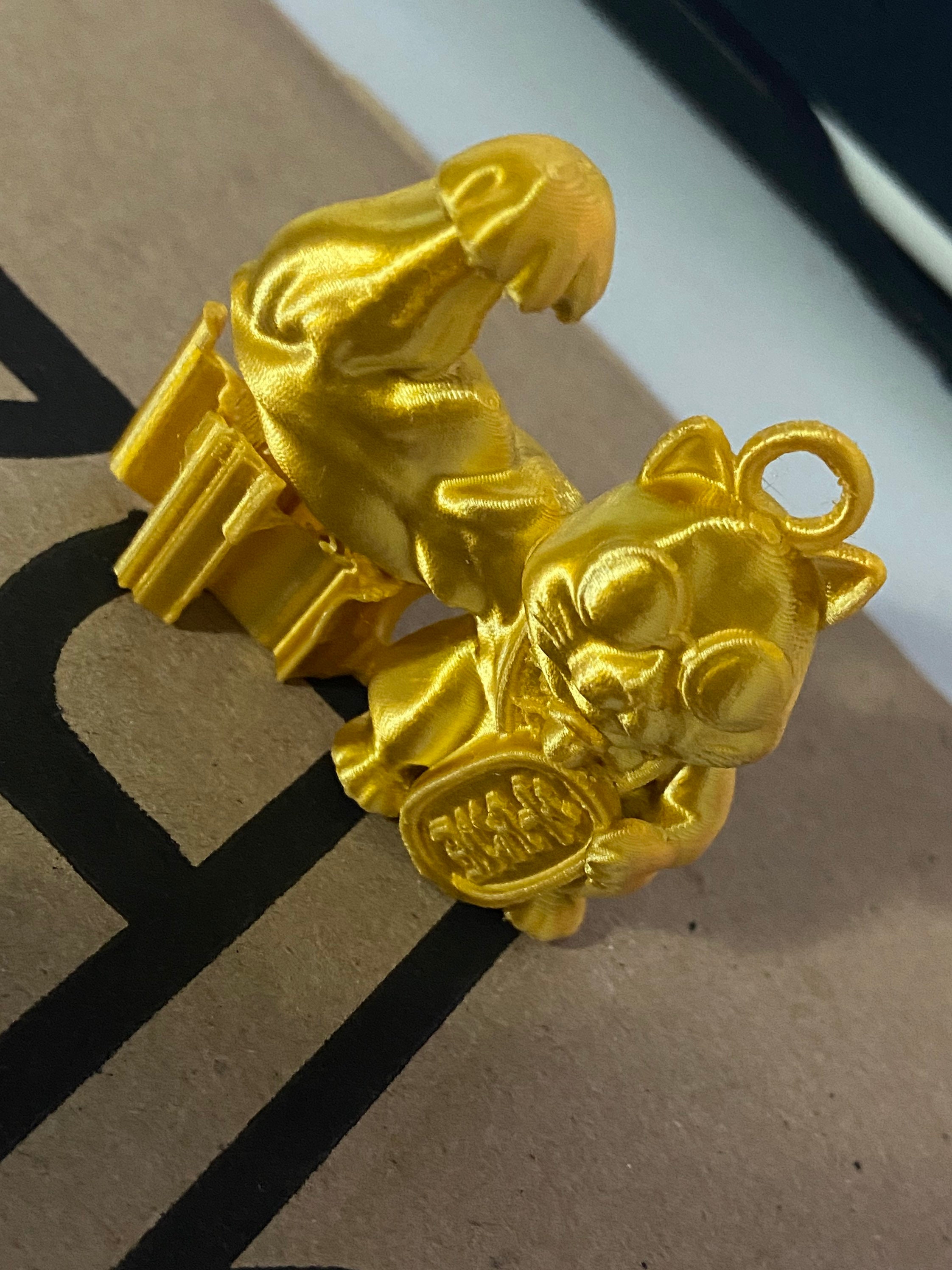 Lucky Cat Buff Muscular White or Gold Handmade Made to Order Lunar New ...