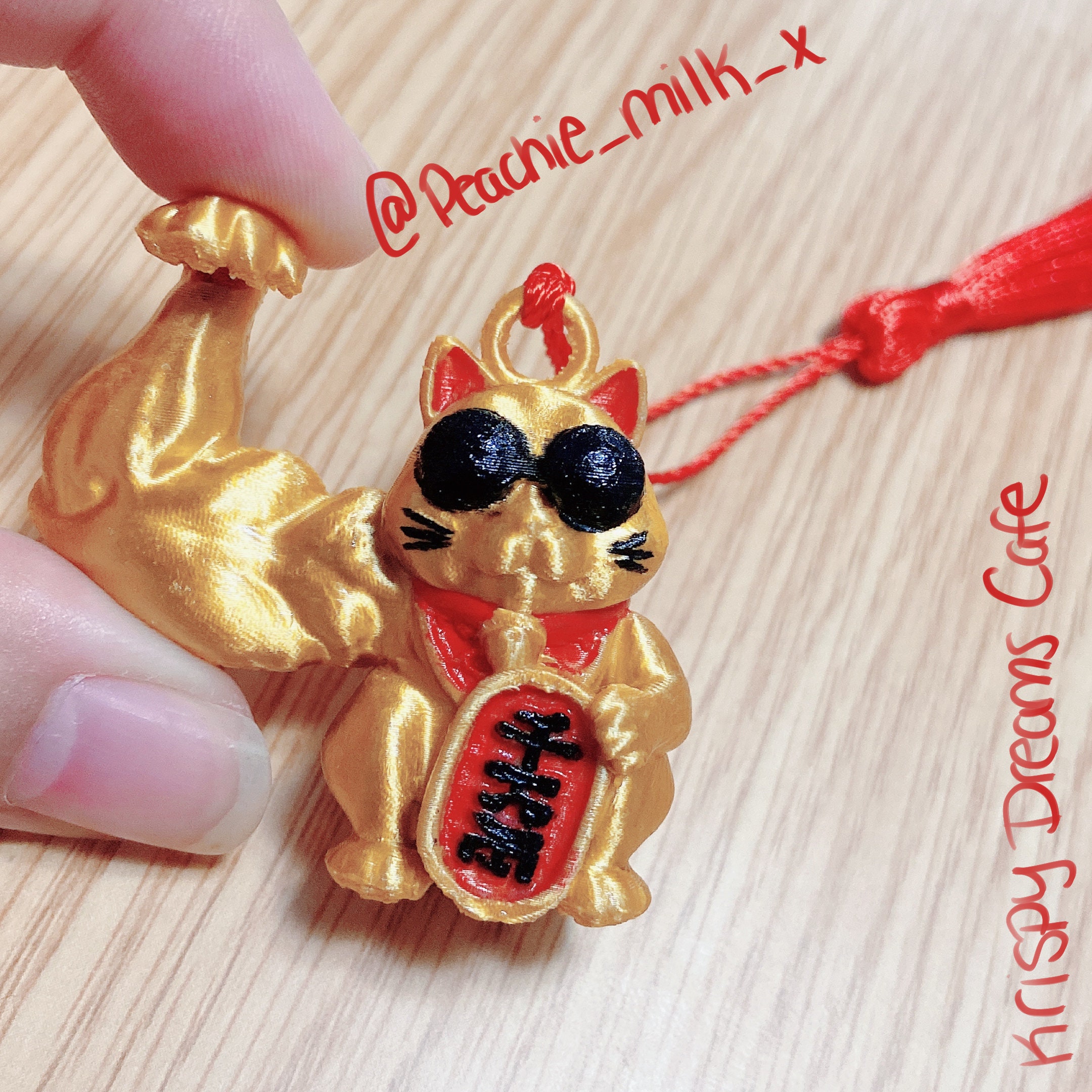 Lucky Cat Buff Muscular White or Gold Handmade Made to Order Lunar New ...