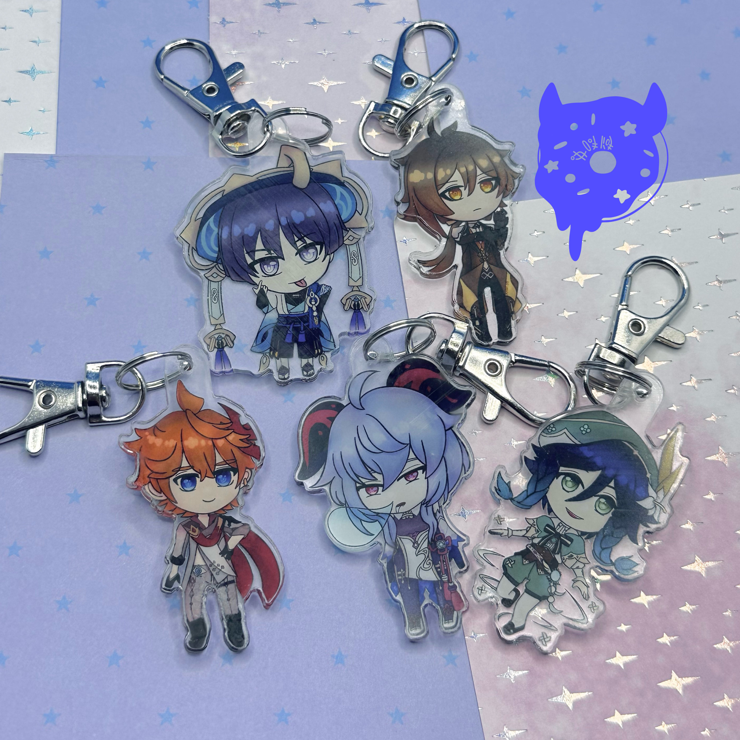 Genshin Impact Set 2 Keychain Keychains Charms Hoyoverse Mihoyo Acrylic ...