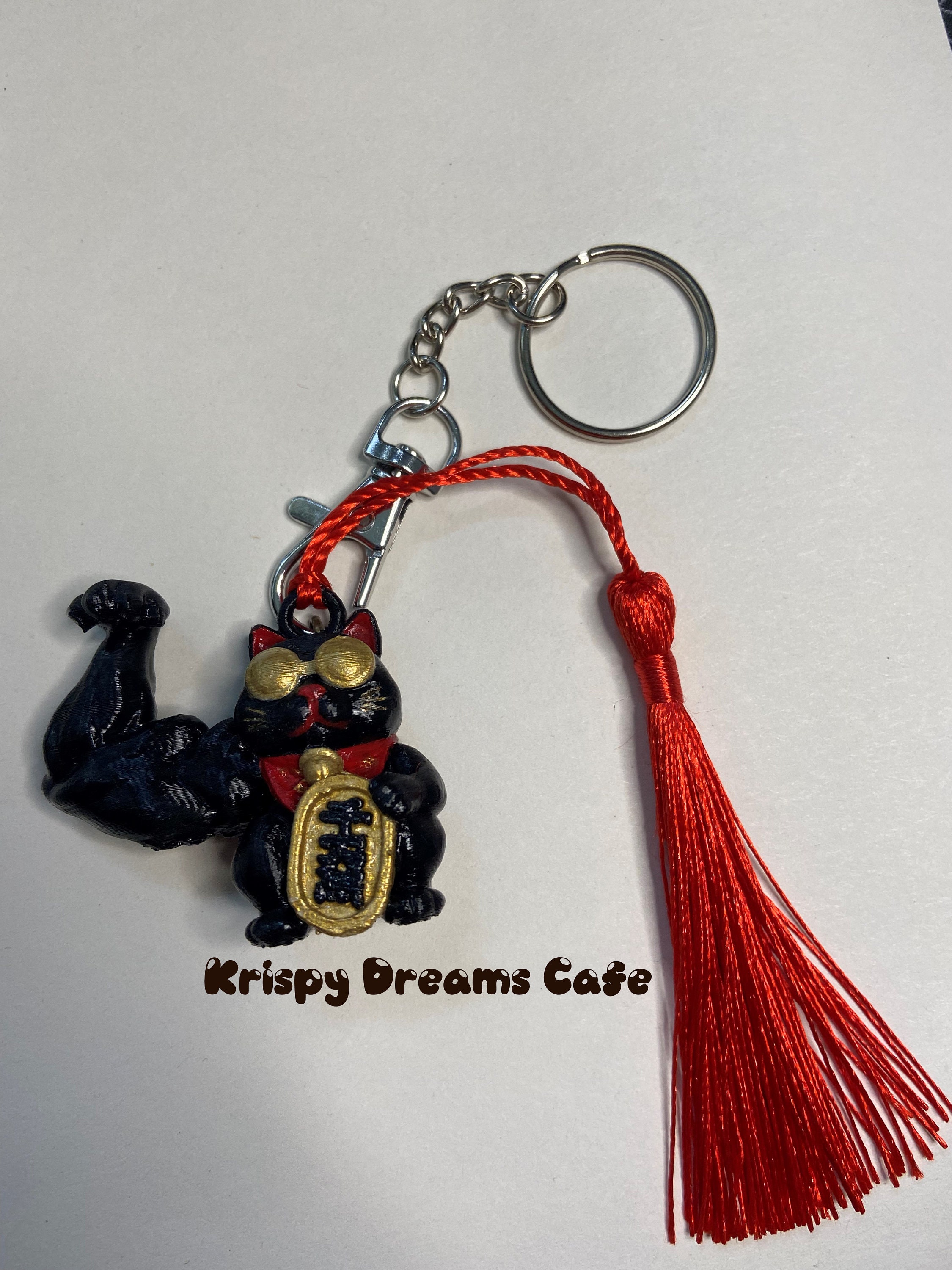 Lucky Cat Buff Muscular White or Gold Handmade Made to Order Lunar New ...