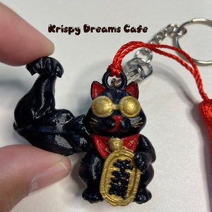 Lucky Cat Buff Muscular White or Gold Handmade Made to Order Lunar New ...