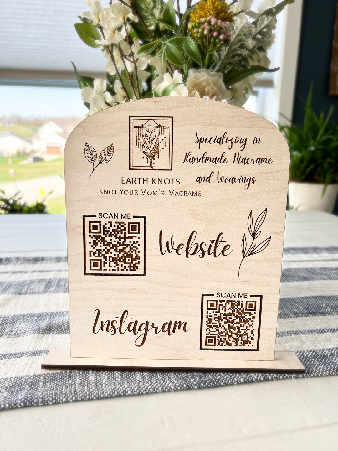 Arched QR Code Sign for Small Business Sign Display Social Media QR ...