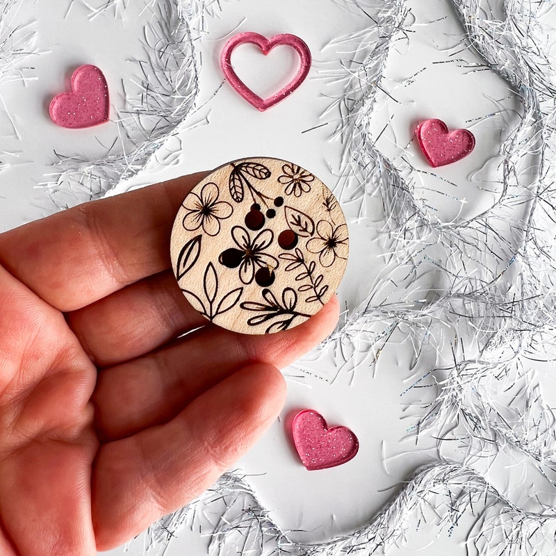 Engraved Wood Button - Etsy