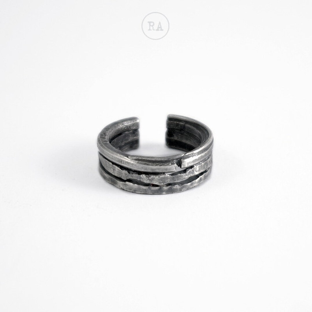OPEN RING 2 Sterling Silver Ring Oxidized Art Jewelry From Poland ...