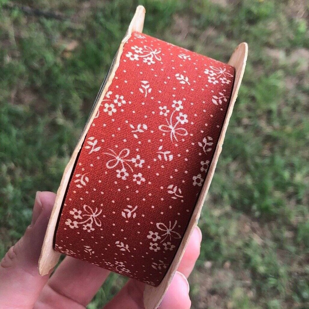 Vintage 70s Red Calico Floral Print Woven Trim Ribbon Binding - Etsy