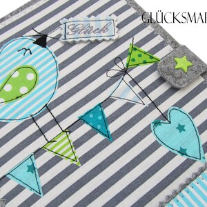 U-Heft Vogel Wimpelkette personalisiert bestickt Hefthülle ...