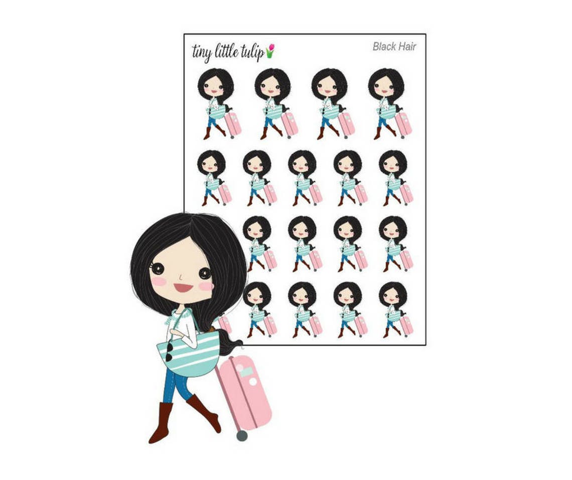 Planner Stickers Planner Girl Travel - Etsy