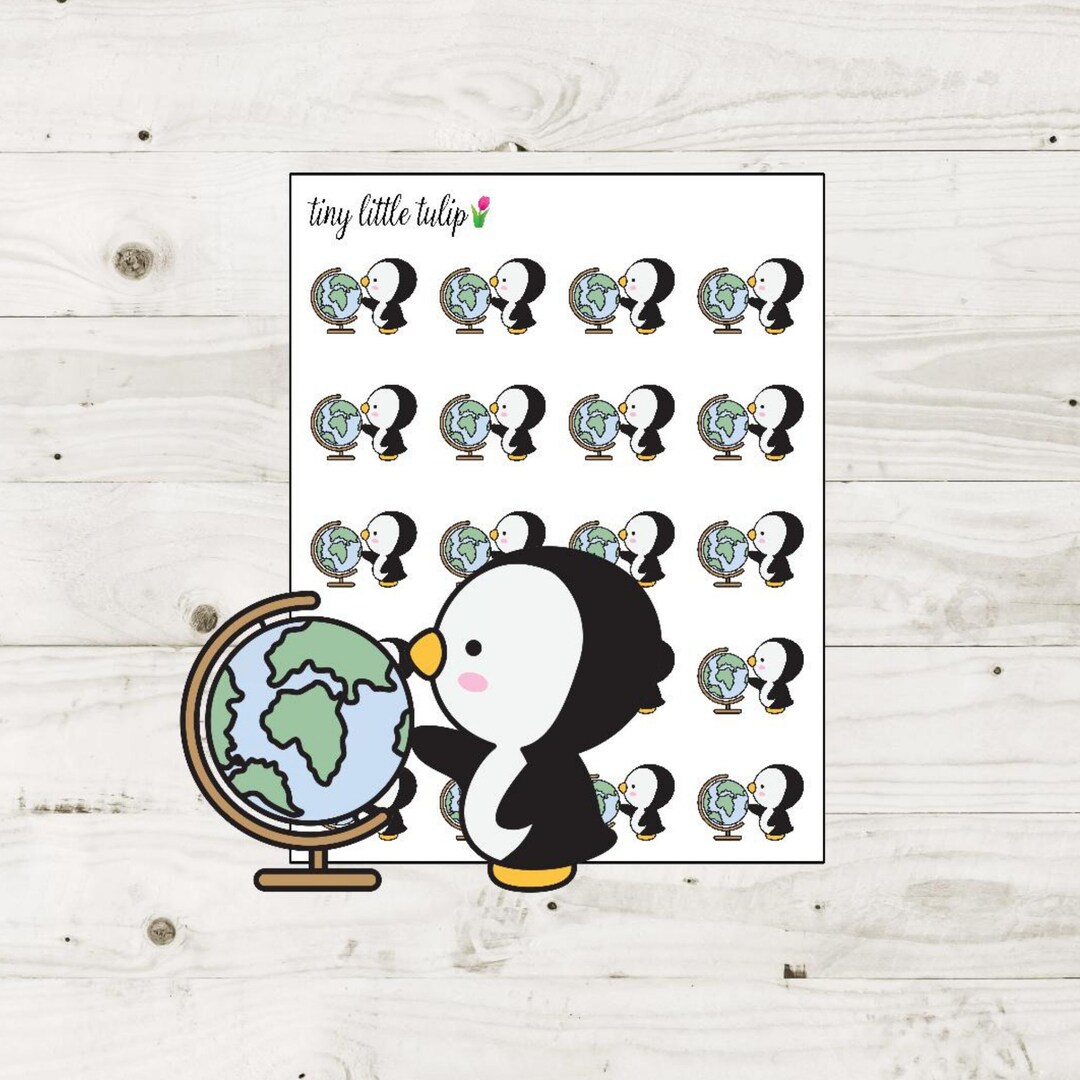 Planner Stickers, Penguins, Back to School, Globe - Etsy
