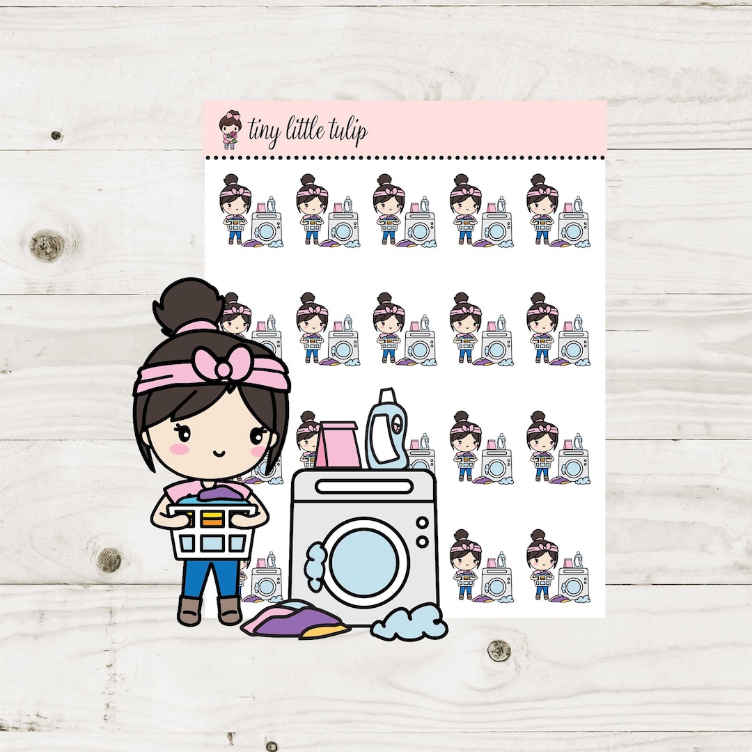 Planner Stickers Planner Girl Laundry - Etsy