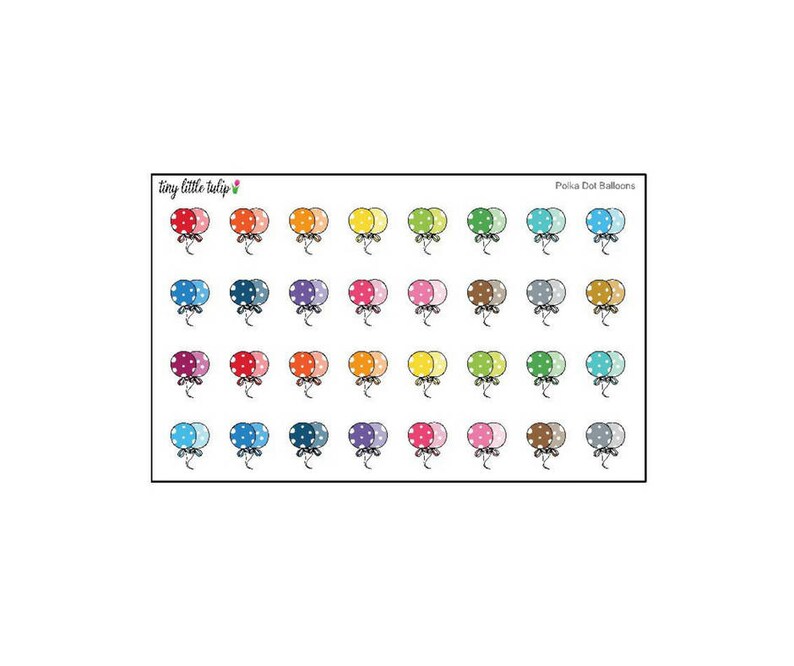 Planner Stickers Polka-dot Balloons - Etsy