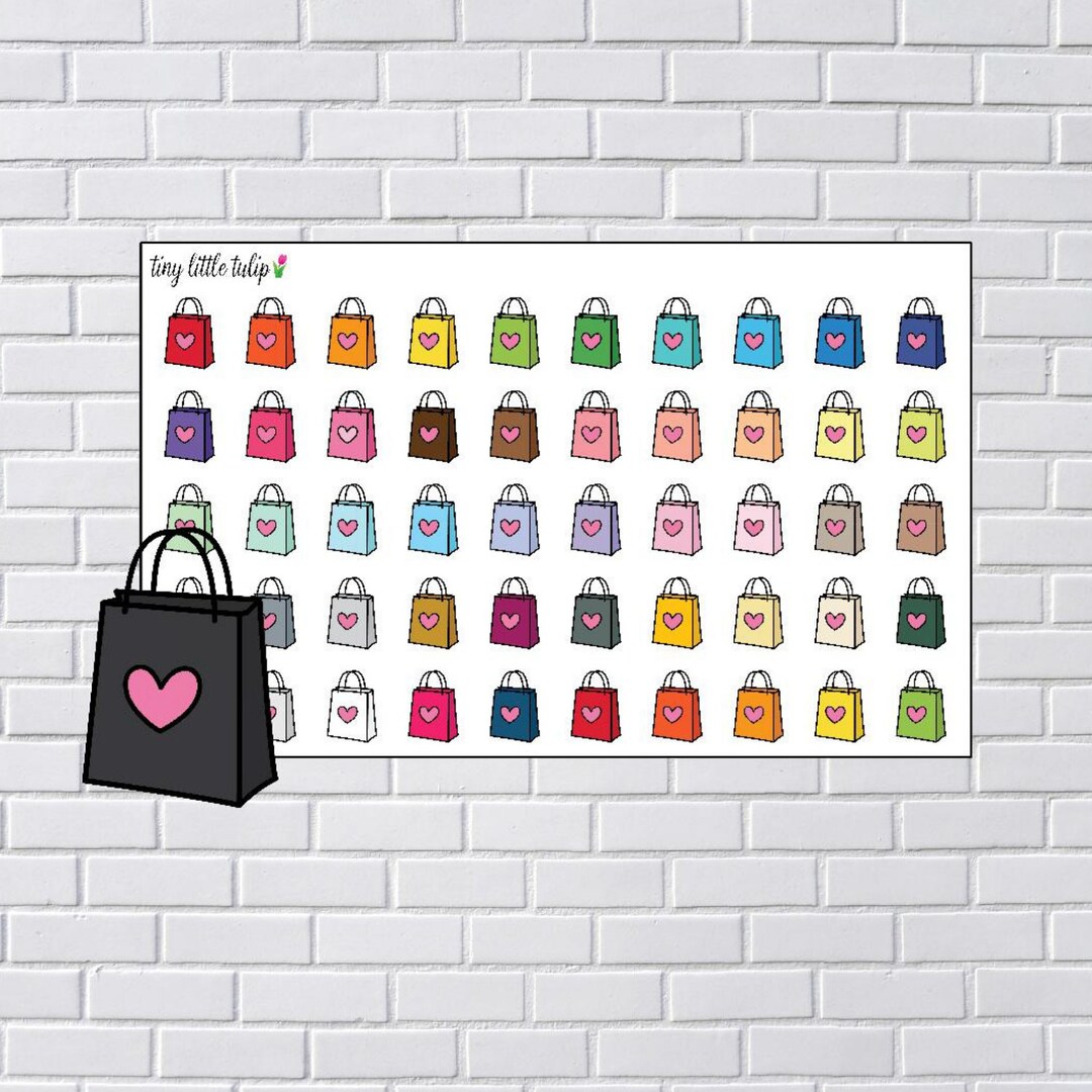 Planner Stickers Shopping Bags - Etsy