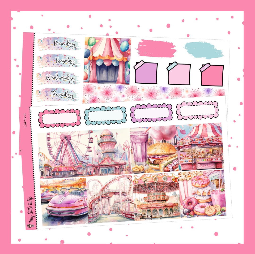 Carnival-b6 Weekly Kit-planner Stickers - Etsy