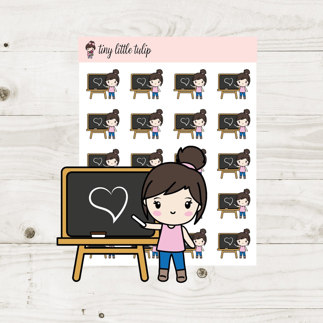 Planner Stickers Planner Girl Teacher - Etsy