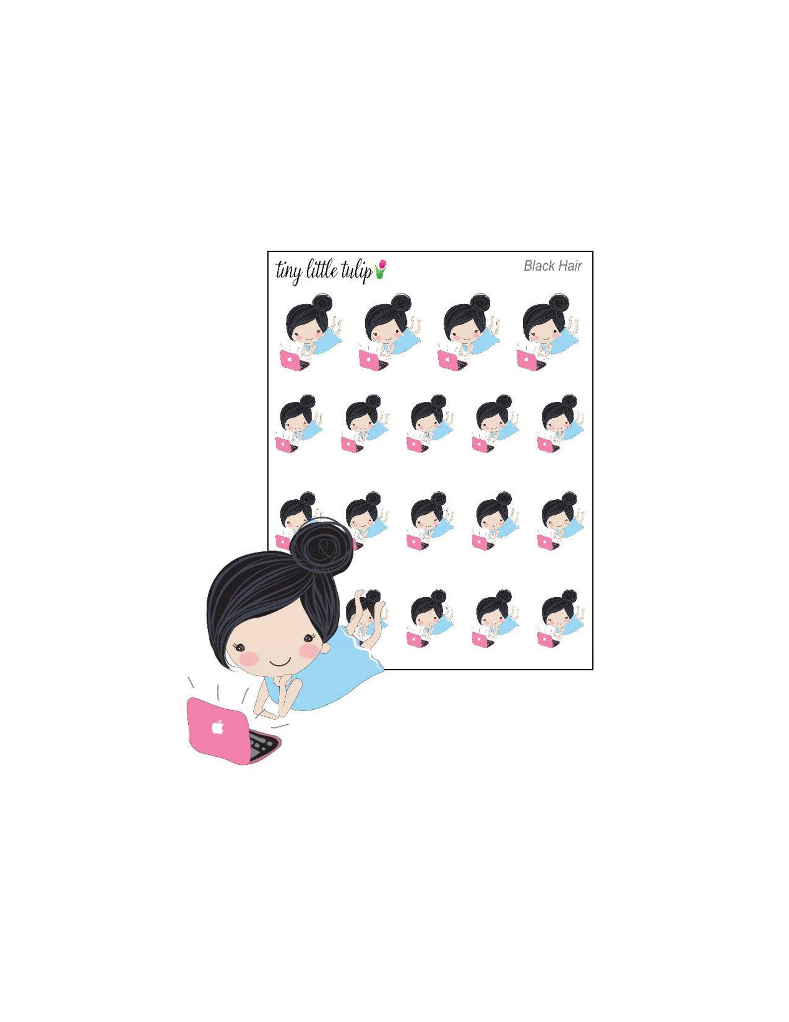 Planner Stickers Planner Girl on a Laptop - Etsy