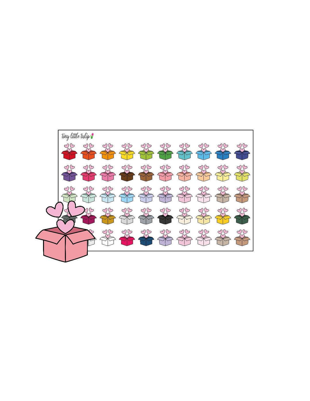 Planner Stickers Happy Mail/shipping Boxes - Etsy
