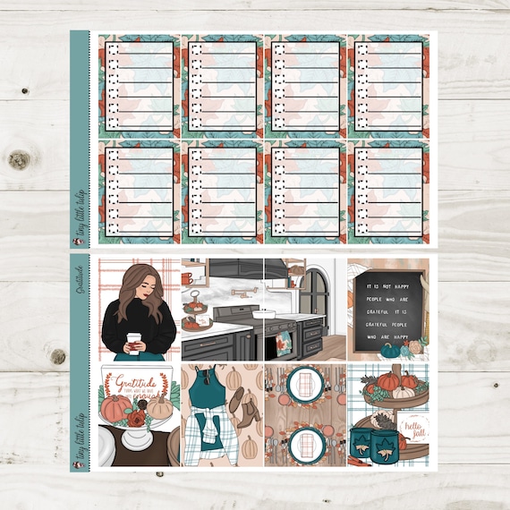THANKFUL//Weekly Planner Sticker Kit sized for standard Vertical ...
