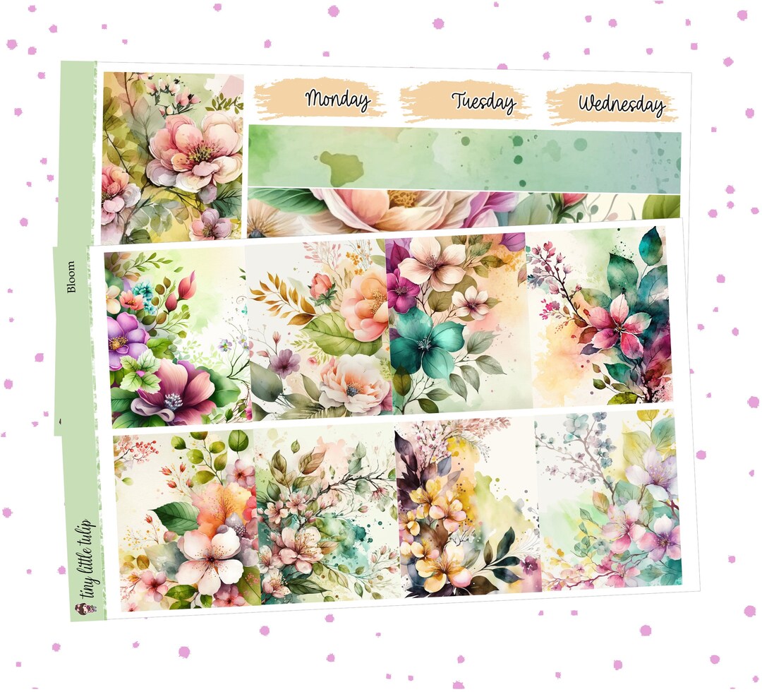Bloom-standard Vertical Weekly Kit-planner Stickers - Etsy