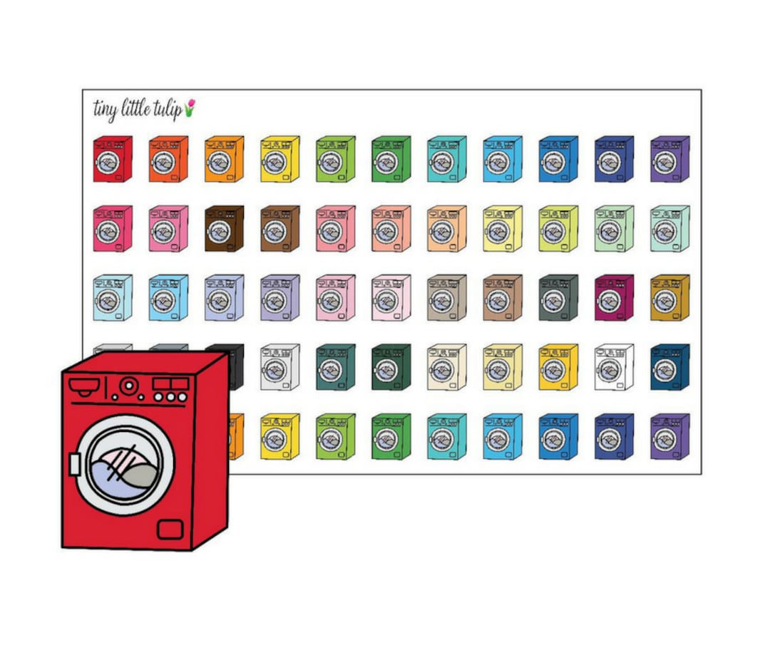 Planner Stickers Washing Machines - Etsy
