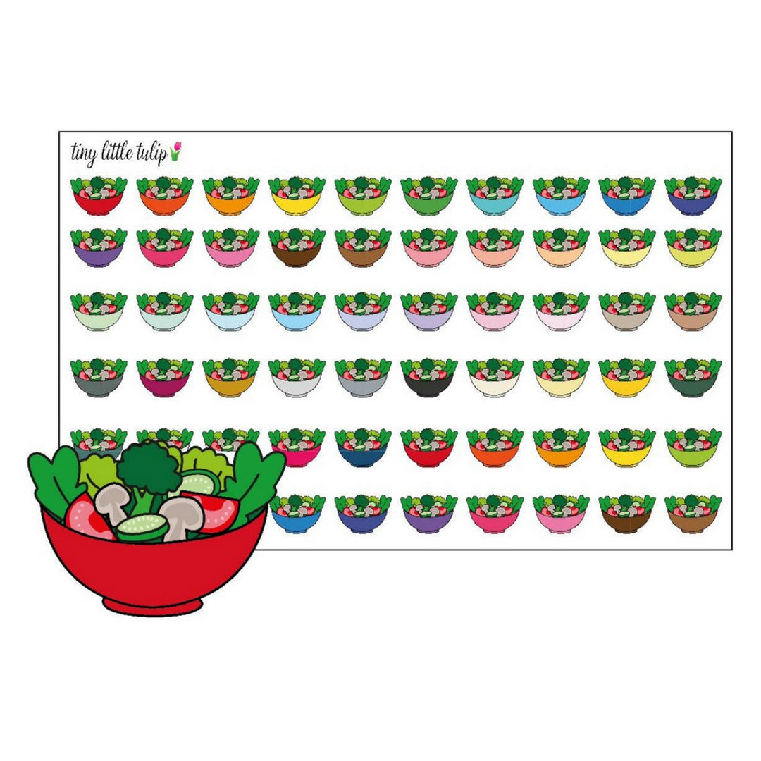 Planner Stickers Salads - Etsy