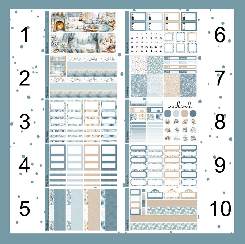 Lazy Snow Day-standard Vertical Weekly Kit-planner Stickers - Etsy