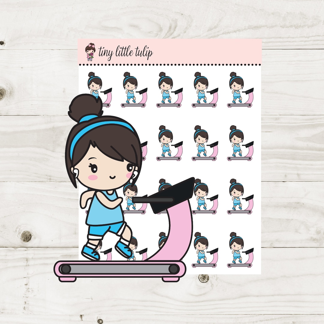 Planner Stickers Planner Girl Treadmill - Etsy