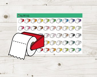 M001 TISSUE STICKERS / Restroom Label / Toilet Paper Icon / - Etsy