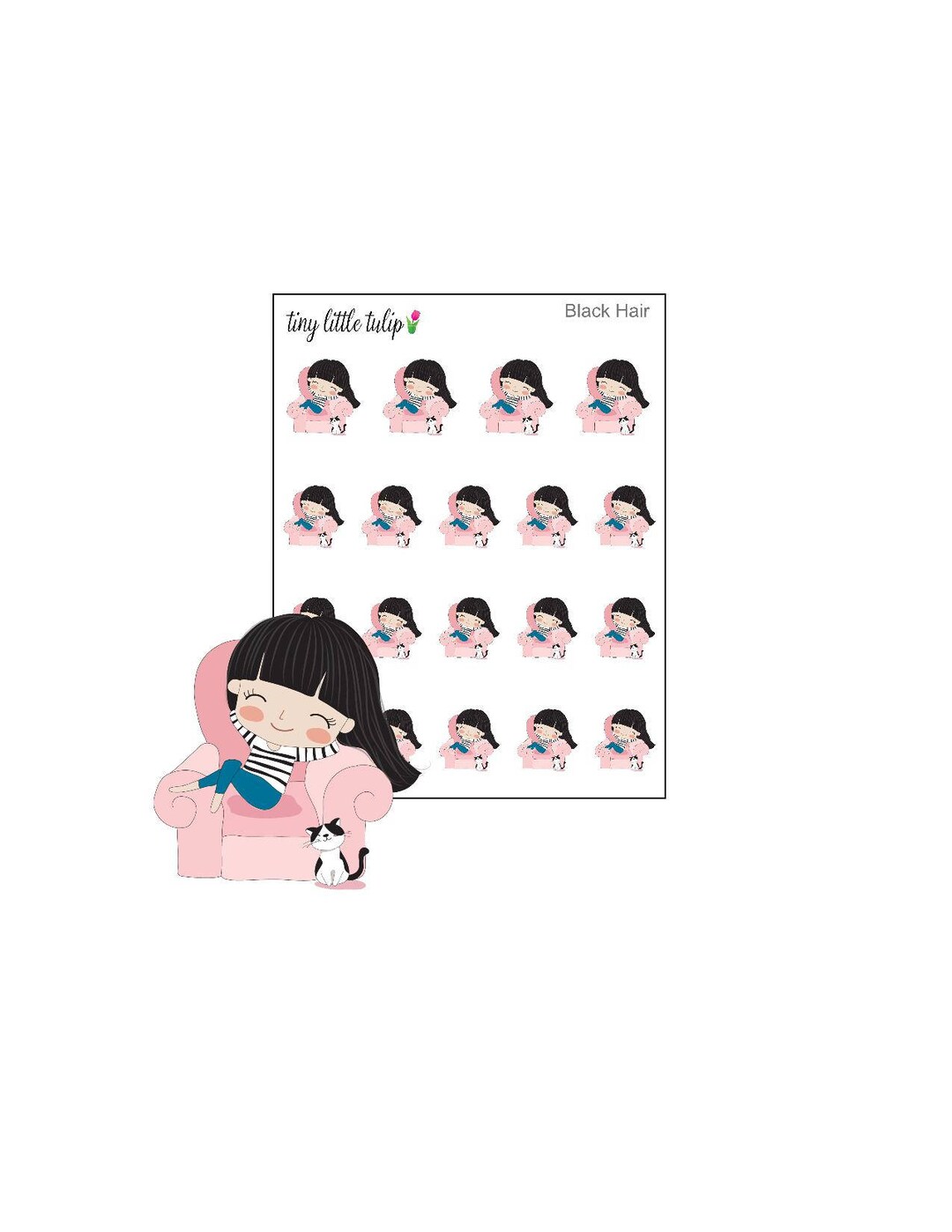 Planner Stickers Planner Girl Lazy Day - Etsy
