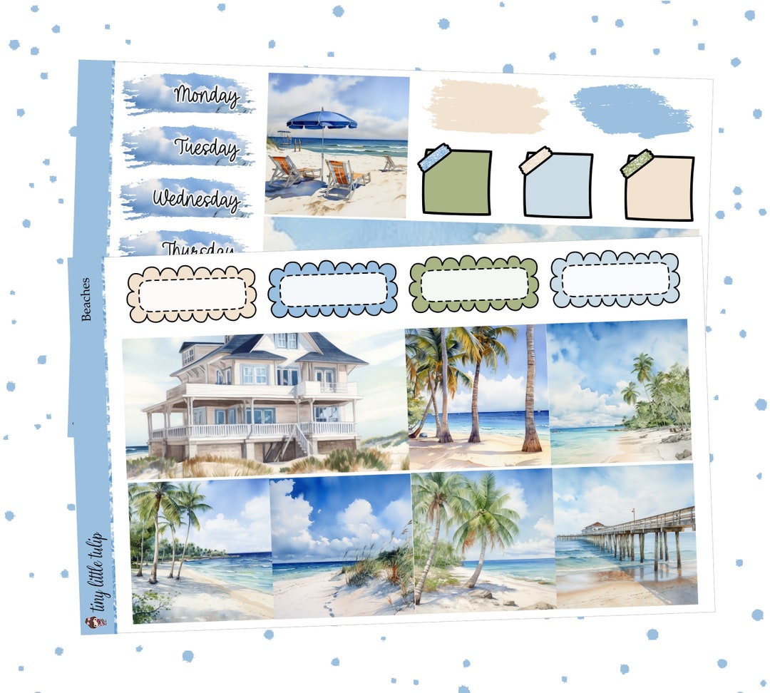 Beaches-b6 Weekly Kit-planner Stickers - Etsy