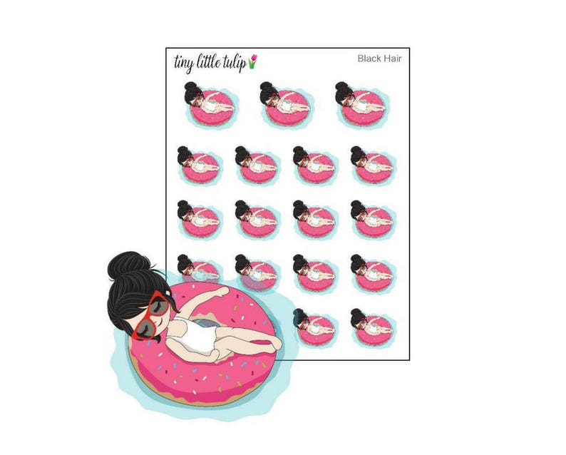 Planner Stickers Planner Girl Pool Day - Etsy