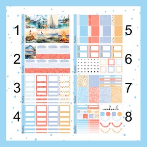 Coastal-standard Vertical Weekly Kit-planner Stickers - Etsy