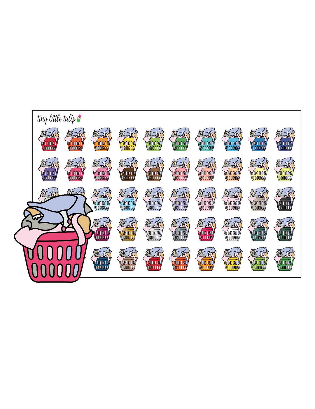 Planner Stickers Laundry Baskets - Etsy