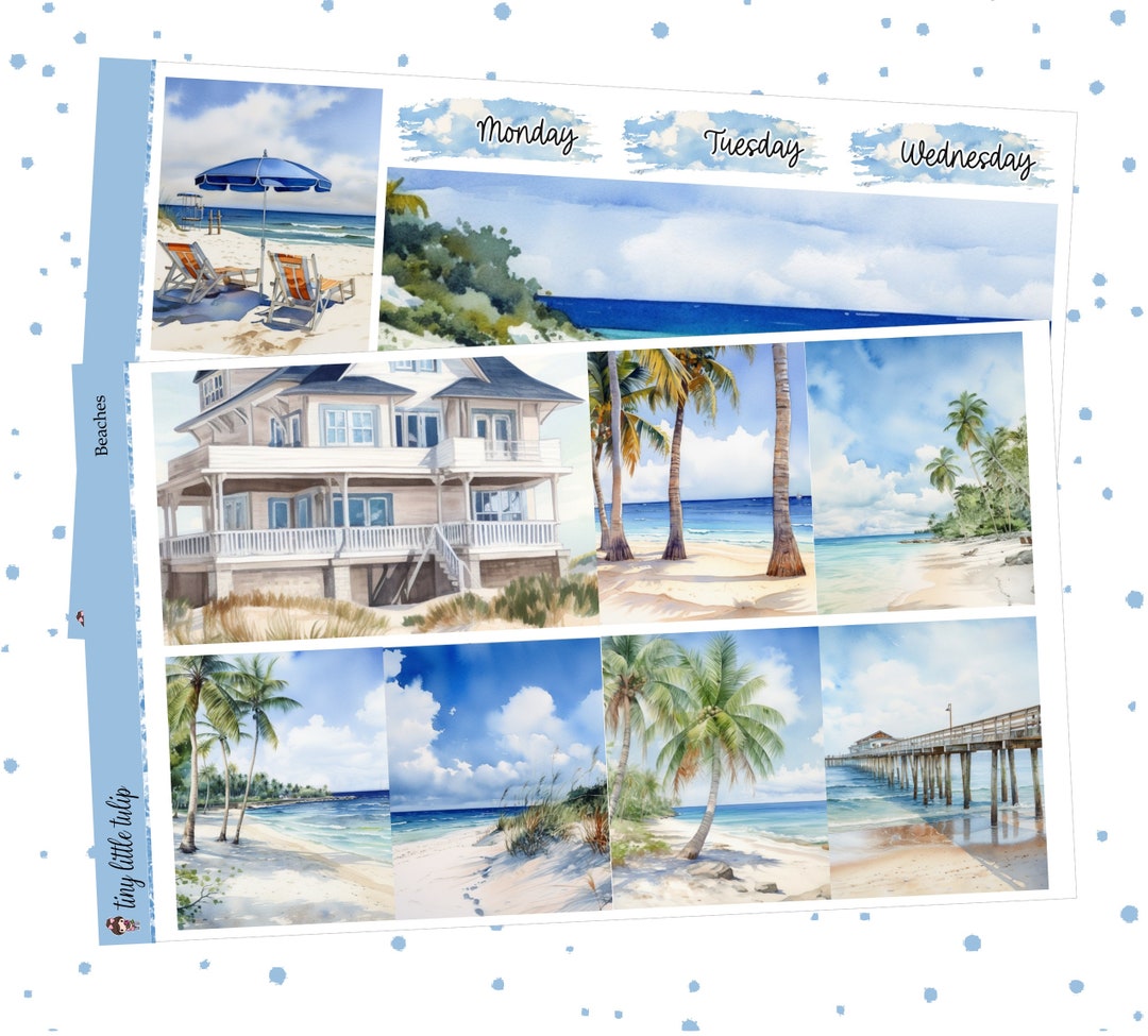 Beaches-standard Vertical Weekly Kit-planner Stickers - Etsy